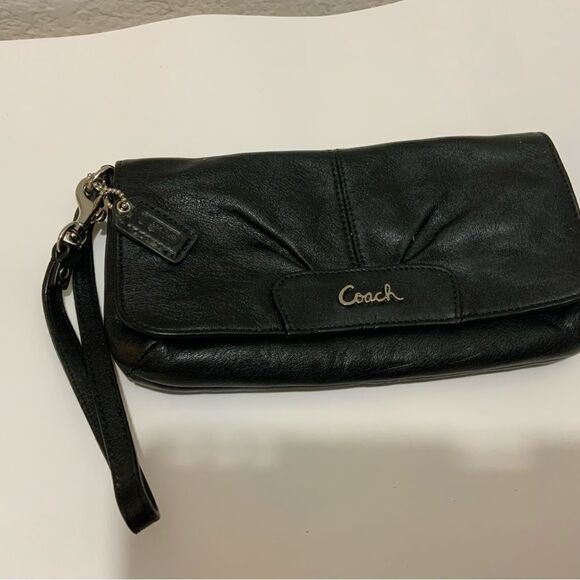 Coach | Bags | Coach Black Pleatedleather Organizer Wallet | Poshmark